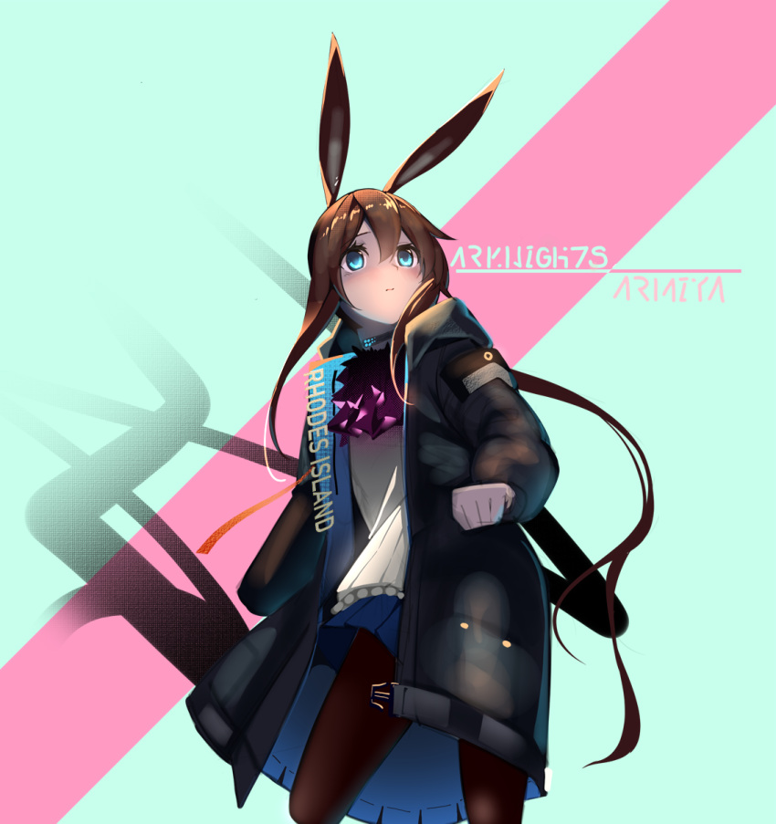 Safebooru - 1girl amiya (arknights) animal ear fluff animal ears arknights ascot black jacket ...