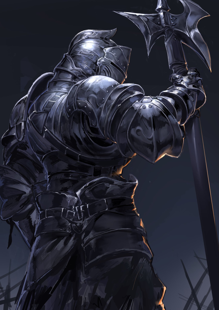 Safebooru - 1other ambiguous gender armor belt breastplate commentary from behind full armor ...