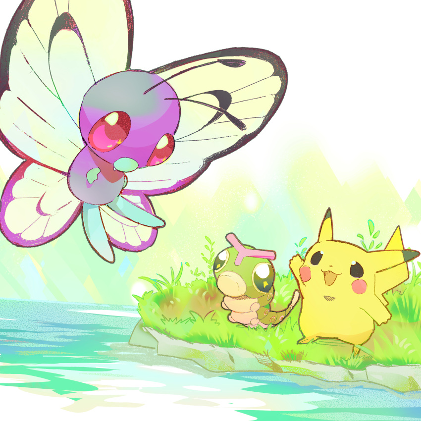 Safebooru - absurdres antennae black eyes bright pupils bug butterfly butterfree caterpie ...