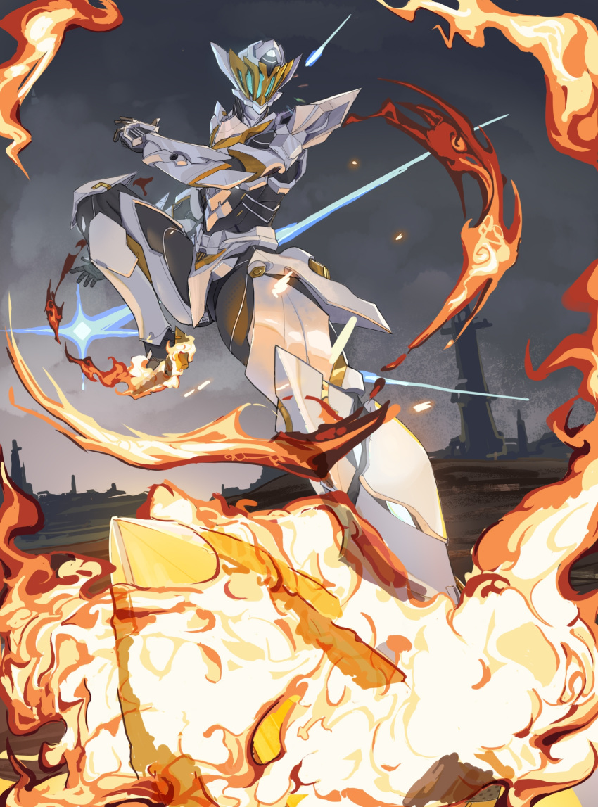 Safebooru - 1other armor fire firefly (honkai: star rail) flying kick ...