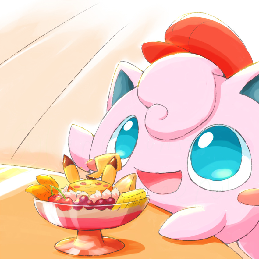 Safebooru - blue eyes blush stickers character-themed food cherry ...