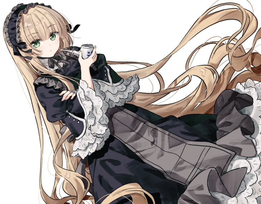 Safebooru - 1girl black capelet black dress black headdress blonde hair capelet dress dutch ...