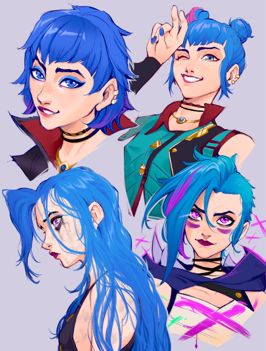 Safebooru - 1girl arcane: league of legends blue eyes blue hair ...