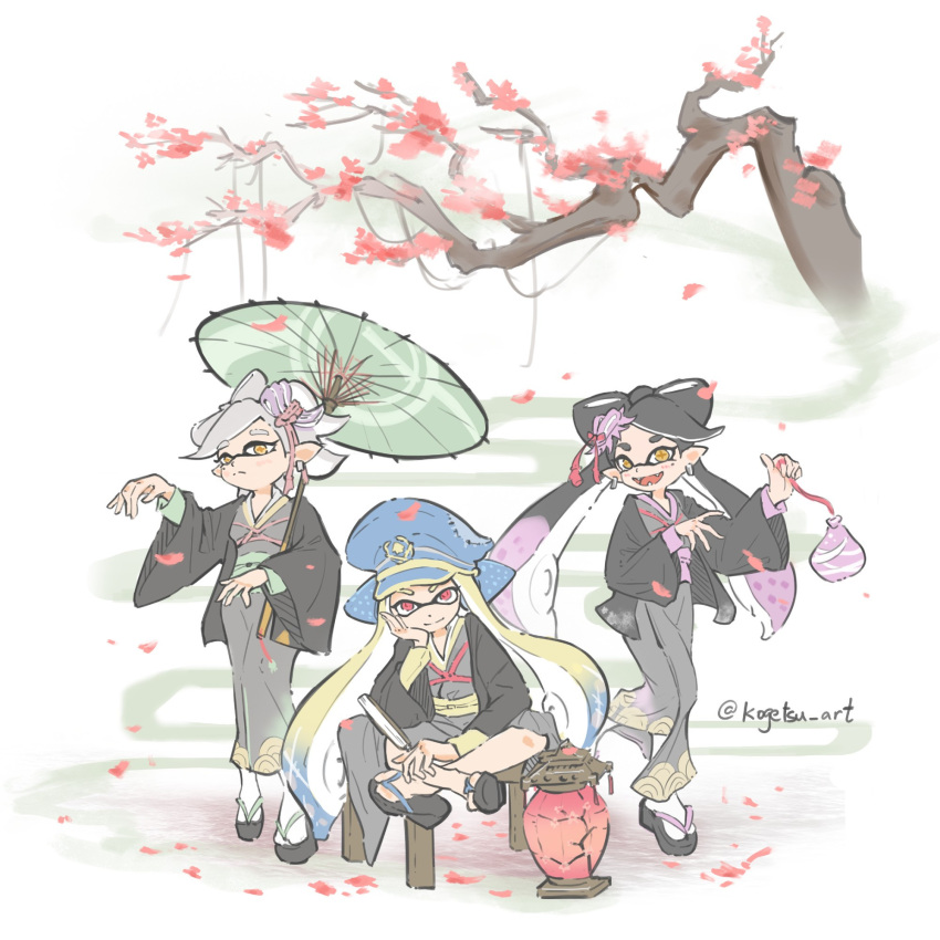 Safebooru - 3girls agent 3 (splatoon) callie (splatoon) cousins flower ...