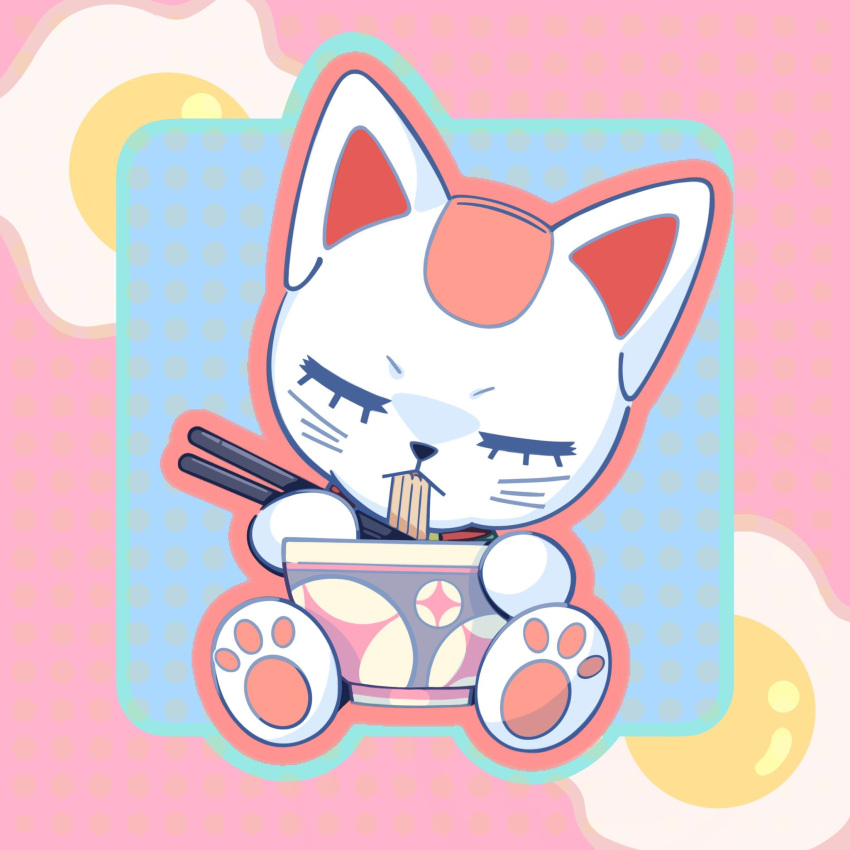 Safebooru - animal ears bowl cat cat ears chinese commentary chopsticks ...