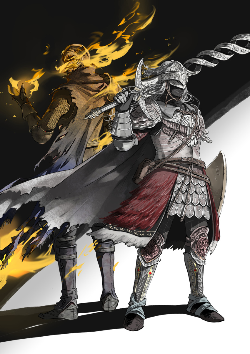 Safebooru - 2others armet armor armored boots back-to-back belt pouch ...