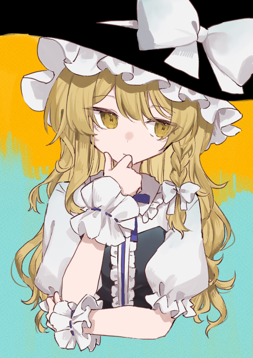 Safebooru - 1girl absurdres blonde hair bow braid center frills chu ...