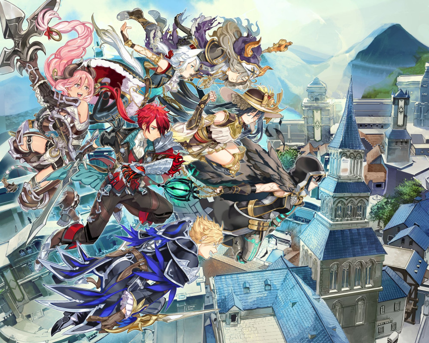 Safebooru - 3boys 4girls adol christin animal ears aprilis (ys) armor ...