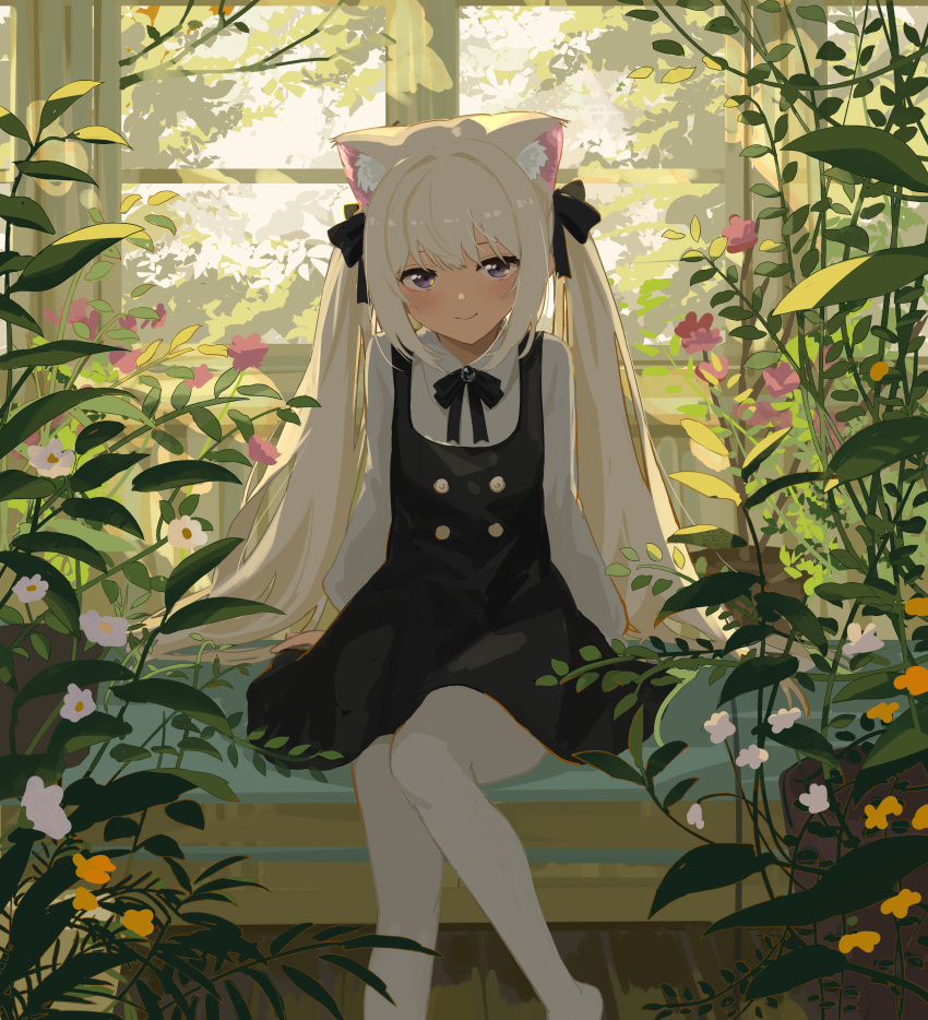 Safebooru - 1girl absurdres animal ear fluff animal ears black dress closed mouth dress highres ...