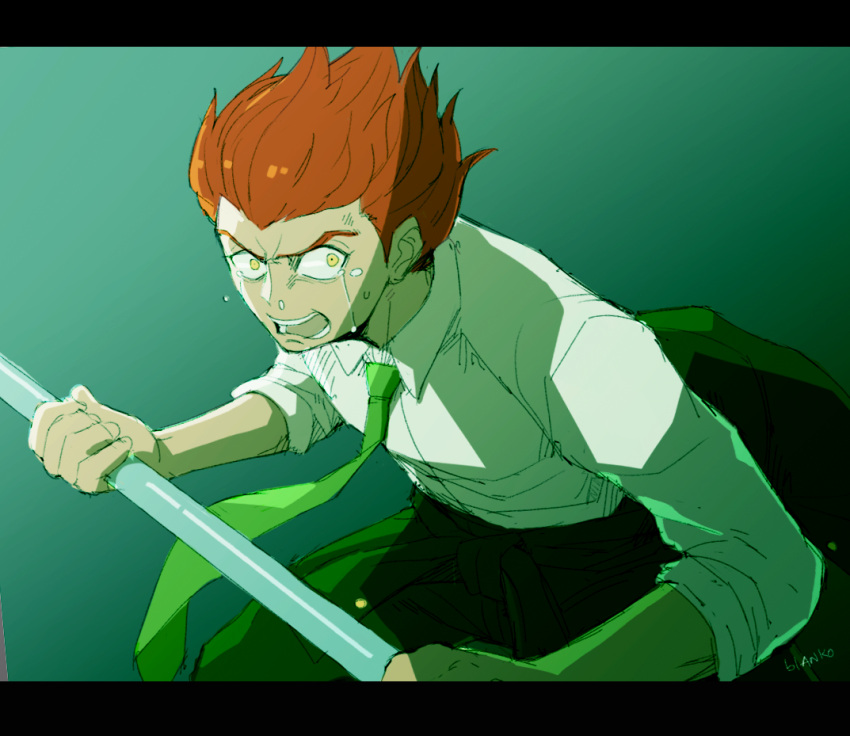Safebooru - 1boy angry blanko! clothes around waist crying dangan ronpa ...