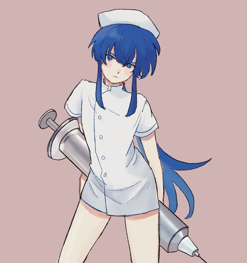 Safebooru - 1boy alternate costume arched back blue eyes blue hair blush brown background ...