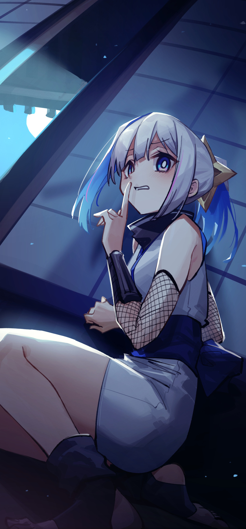 Safebooru - 1girl absurdres adarin alternate costume alternate hairstyle amane kanata blue eyes ...