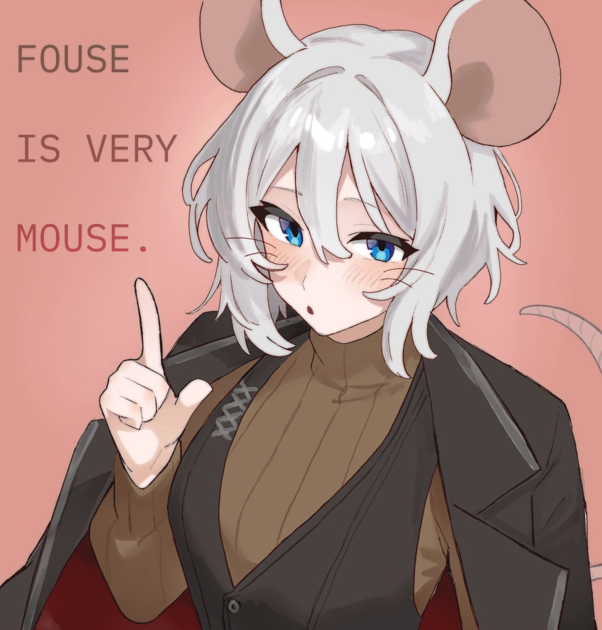 Safebooru - 1girl animal ears black coat black vest blue eyes coat coat ...