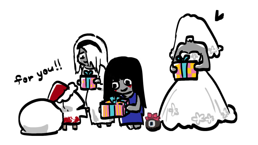 Safebooru - 4girls black eyes black hair blood blood from eyes blood on ...