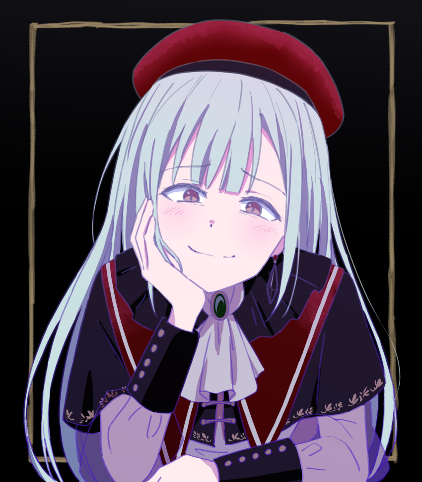 Safebooru - 1girl ascot bang dream! bang dream! it's mygo!!!!! black background black capelet ...