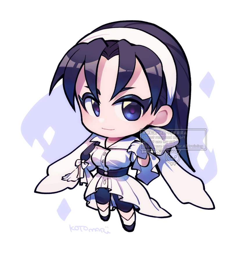 Safebooru - 1girl black footwear black hair chibi chibi only closed ...