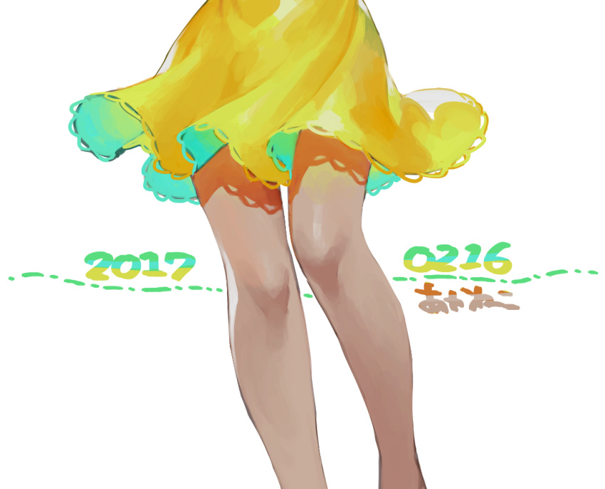 Safebooru - 1girl akaneko (redakanekocat) artist name commentary request dated dress feet out of ...