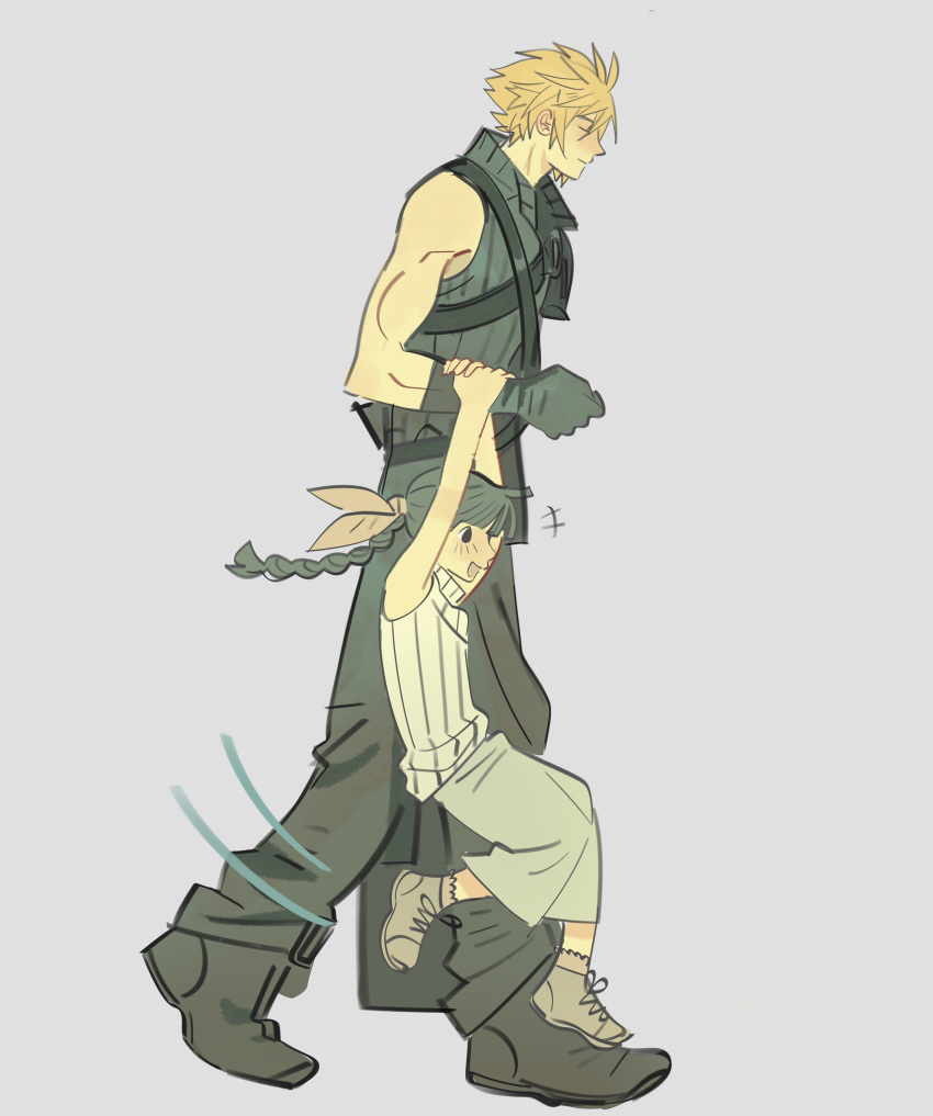 Safebooru - 1boy 1girl armor black footwear black gloves black pants ...