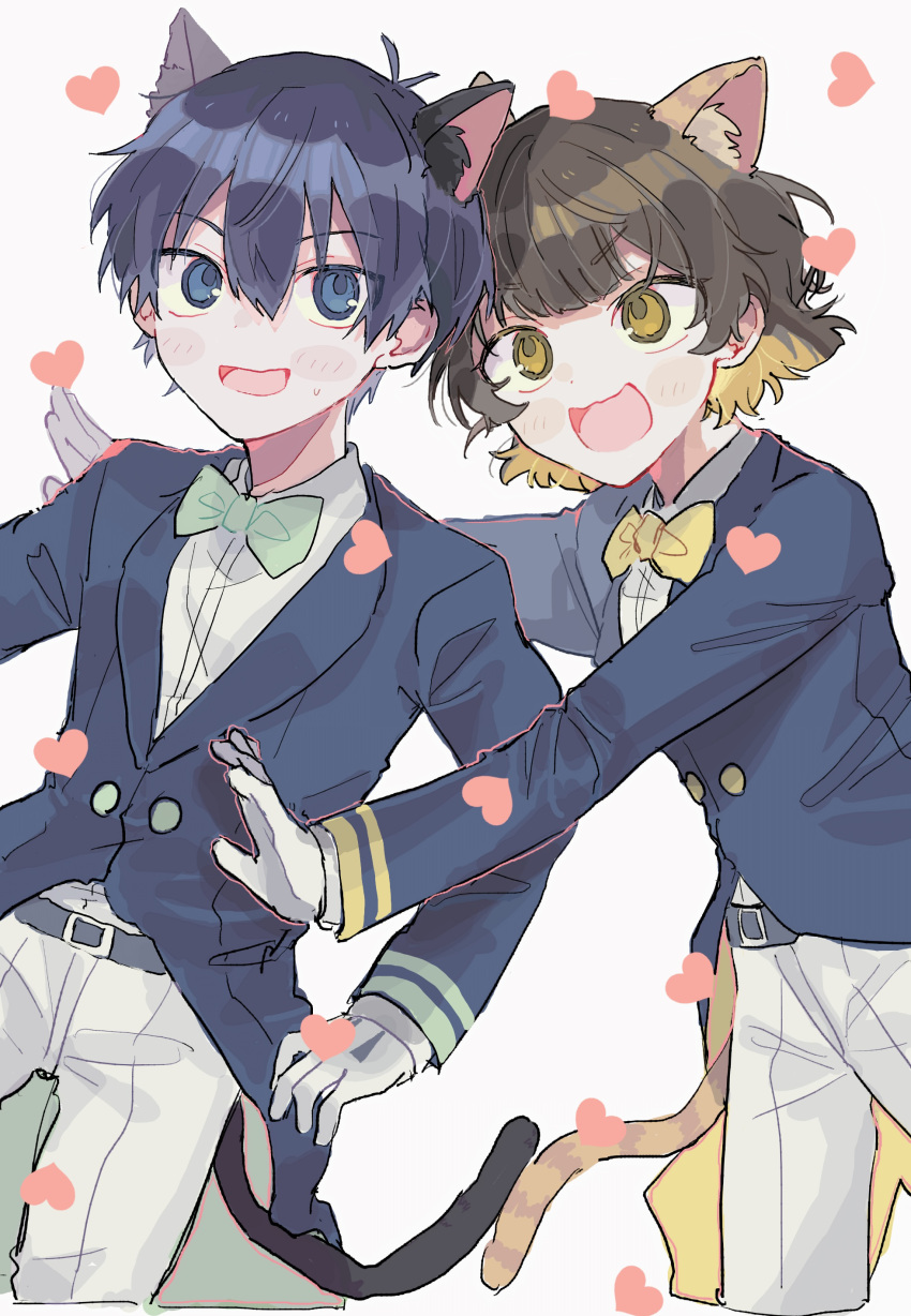 Safebooru - 2boys :d absurdres animal ears bachira meguru belt black belt blue coat blue eyes ...