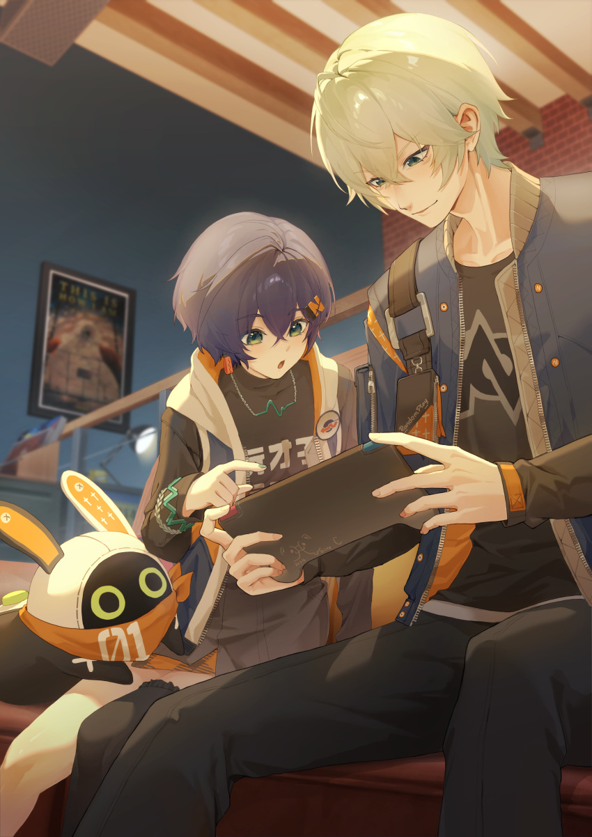 Safebooru - 1boy 1girl :o absurdres bandana bangboo (zenless zone zero) belle (zenless zone zero ...