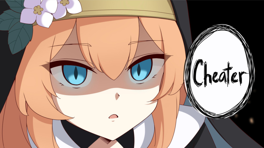 Safebooru - 1girl black background blue archive blue eyes coif commentary disgust english ...