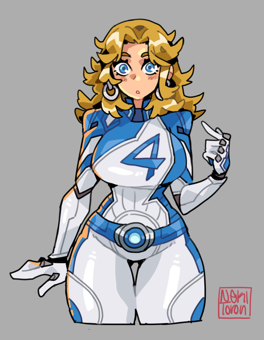 Safebooru - 1girl absurdres animification blonde hair blue bodysuit blue eyes bodysuit breasts ...