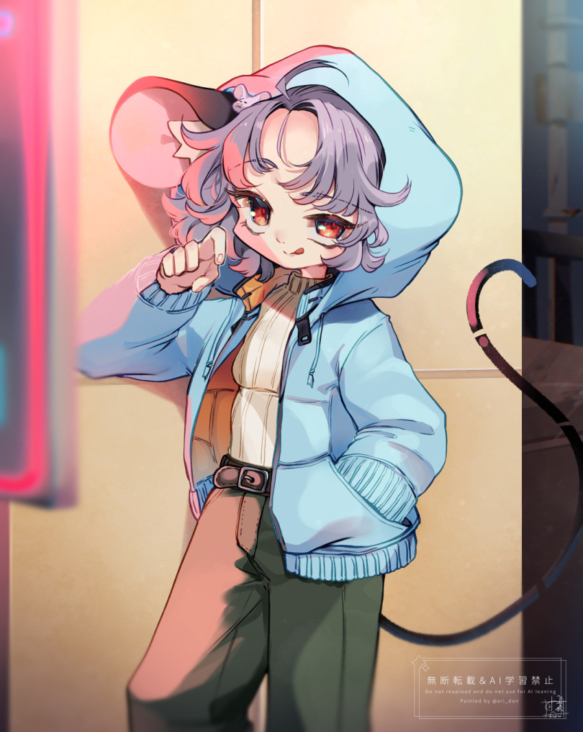 Safebooru - 1girl :q against wall ahoge alternate costume animal ear fluff animal ears animal on ...