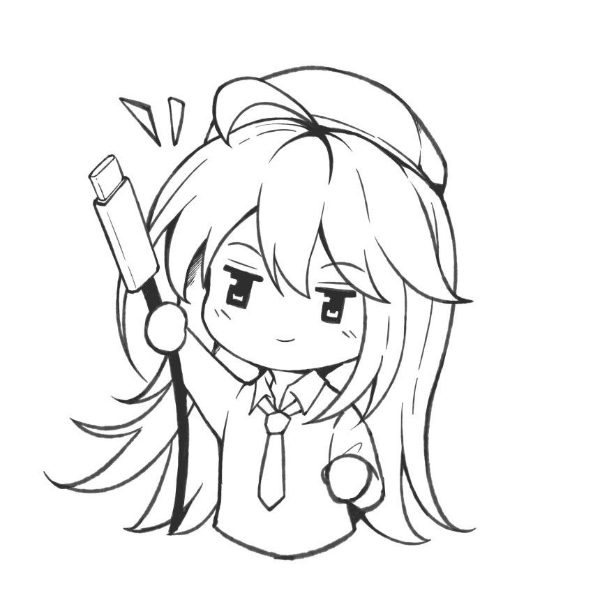 Safebooru - 1girl absurdres ahoge beret cable chibi chibi only closed ...