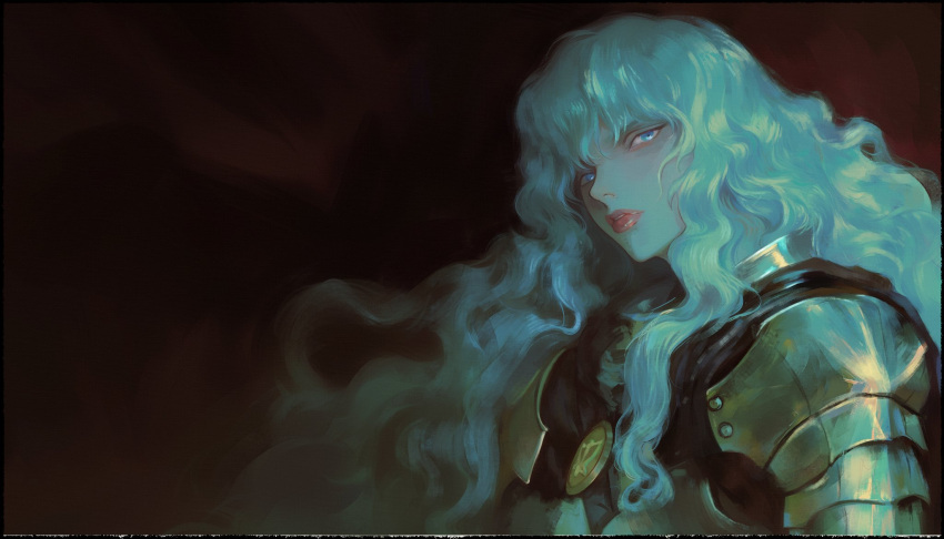 Safebooru - 1boy androgynous armor berserk black border blue eyes ...