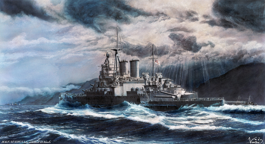Safebooru - absurdres action off lofoten battlecruiser clouds cloudy ...