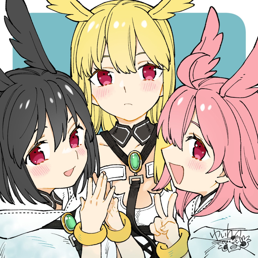 Safebooru - 3girls ahoge black hair blonde hair bracelet fate/grand ...