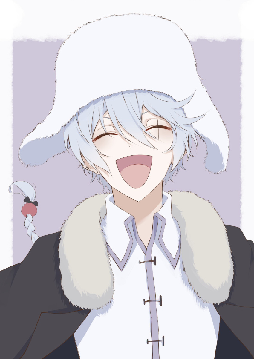 Safebooru - 1boy ^ ^ braid bungou stray dogs closed eyes coat collared ...