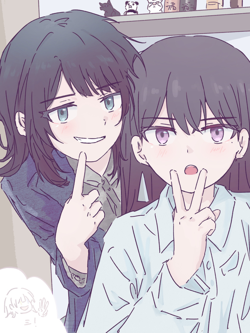 Safebooru - 2girls absurdres bang dream! bang dream! it's mygo!!!!! black hair blue eyes blush ...