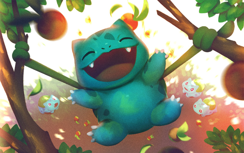 Safebooru - animal focus berry (pokemon) bud bulbasaur closed eyes ...