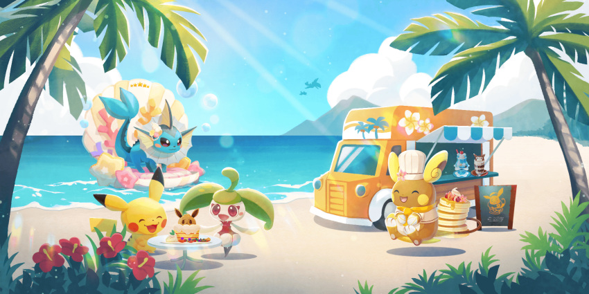 Safebooru - :3 alolan raichu artist request beach blush blush stickers ...