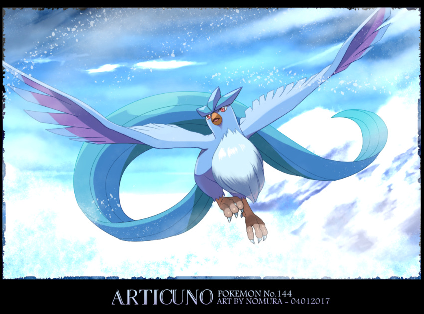 Safebooru - articuno artist name bird blue sky character name commentary request dated full body ...