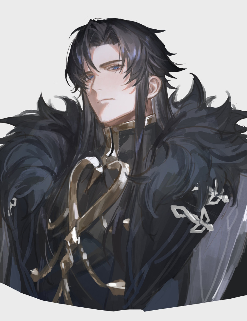 Safebooru - 1boy absurdres black hair blue eyes capitano (genshin impact) closed mouth coat ...