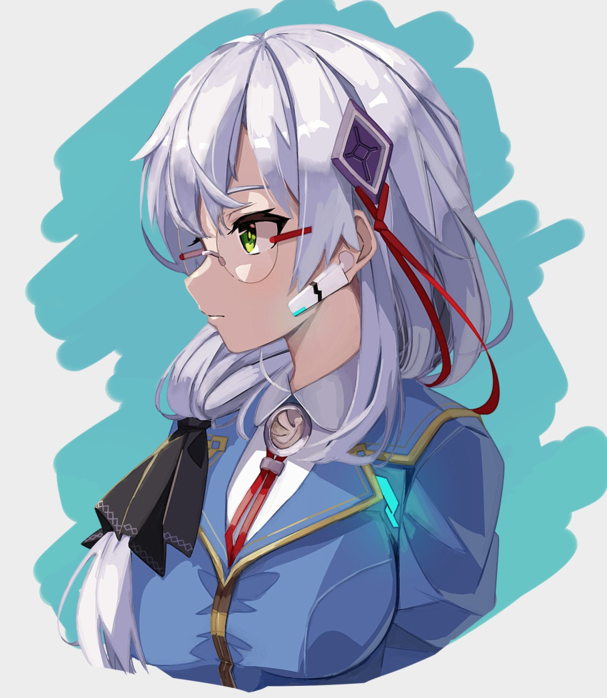 Safebooru - 1girl bad id bad link bad twitter id blue jacket bolo tie ...