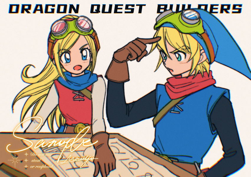 Safebooru - 1boy 1girl anniversary aqua eyes black sleeves blonde hair blue eyes blue hat blue ...