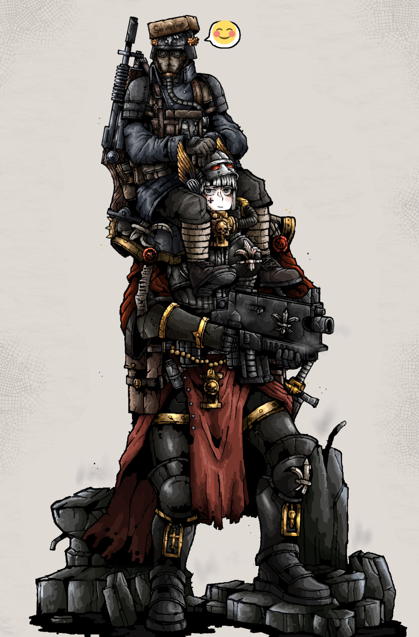 Safebooru 1boy 1girl Adepta Sororitas Armor Astra Militarum Bolter 2975