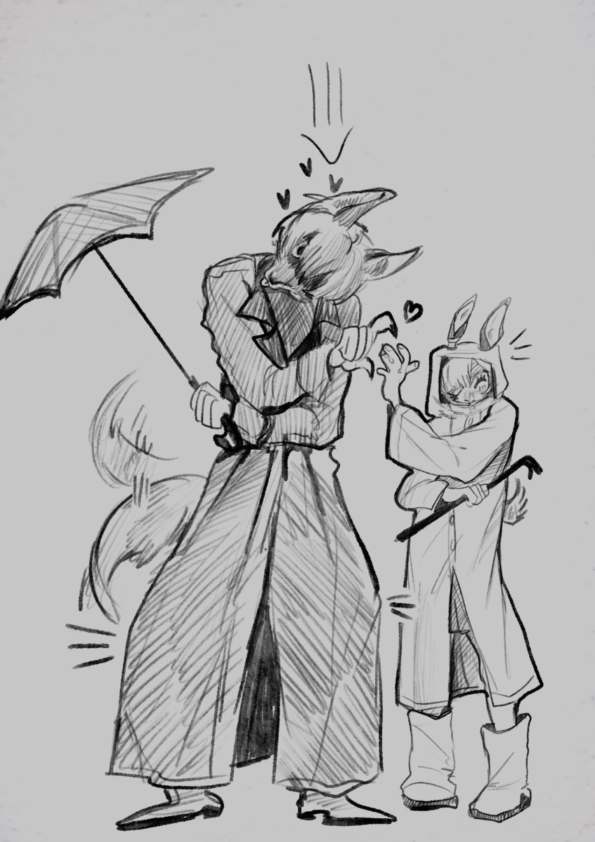 Safebooru - 1boy 1girl bandage over one eye body fur boots coat crowbar fox boy full body ...