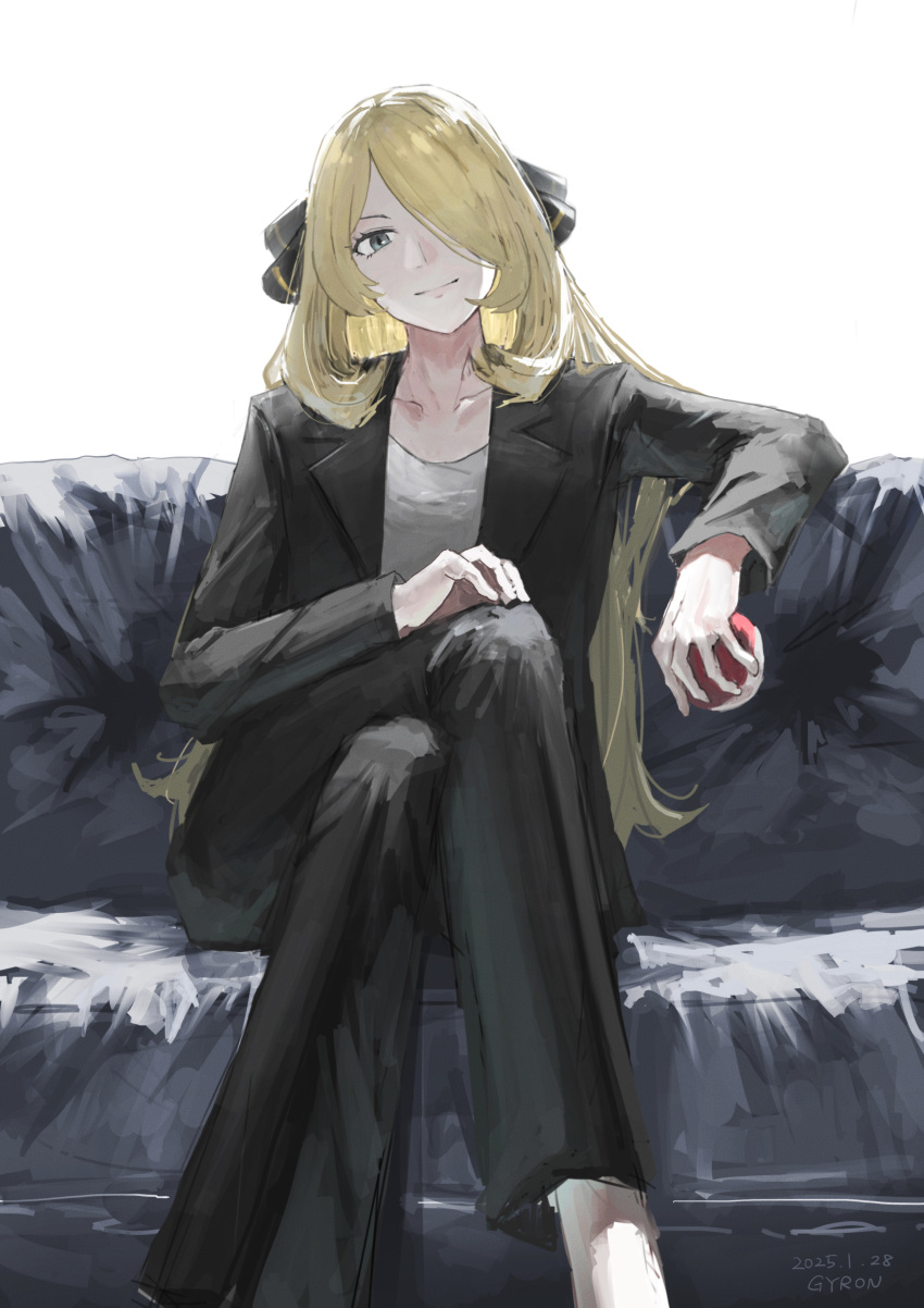 Safebooru - 1girl absurdres alternate costume armald0 black jacket black pants blonde hair ...