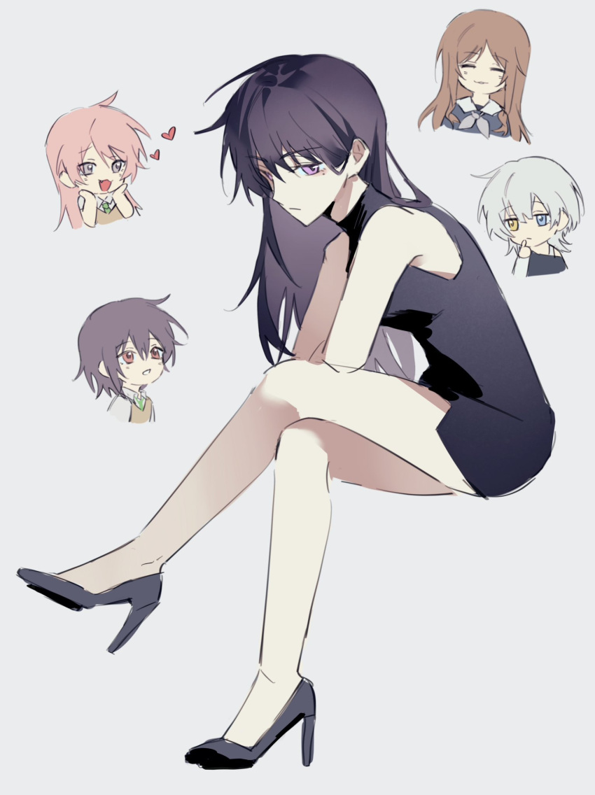 Safebooru - 5girls bang dream! bang dream! it's mygo!!!!! black dress black hair black pantyhose ...