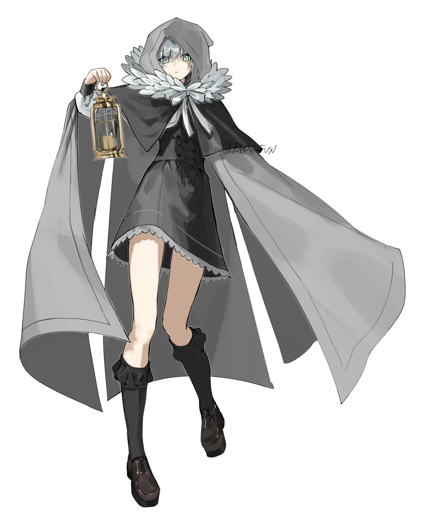 Safebooru - 1girl absurdres birdcage black capelet black dress black ...