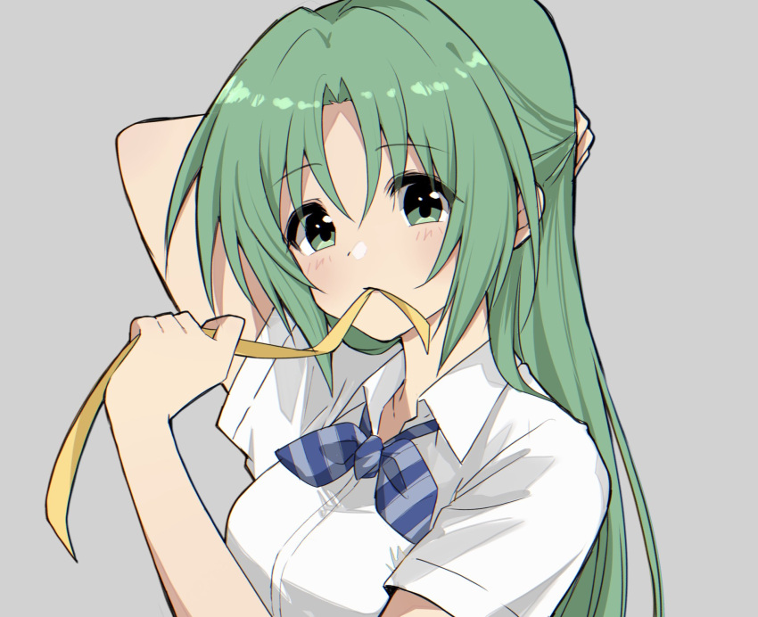 Safebooru - 1girl arm behind head blue bow blue bowtie blush bow bowtie ...