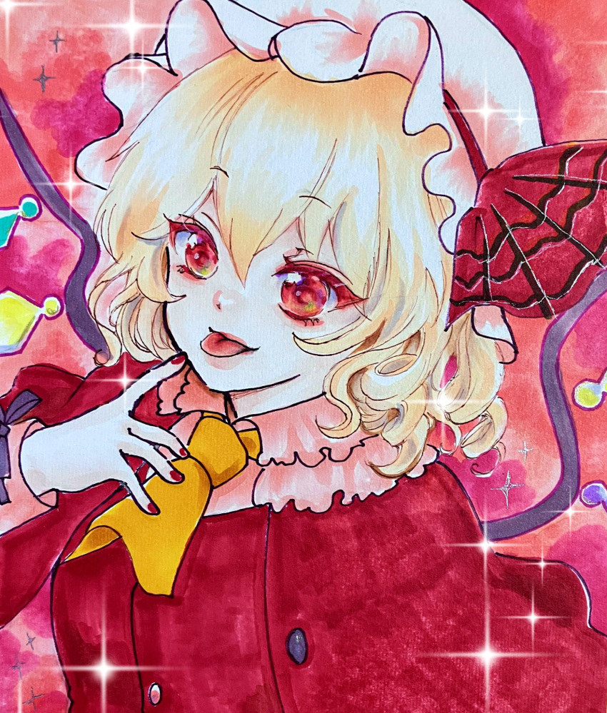 Safebooru - 1girl ascot blonde hair breasts commentary request flandre ...