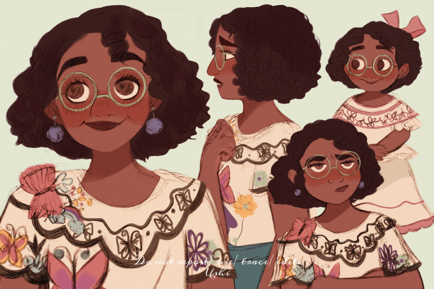 Safebooru - 1girl curly hair cwgl418 dark skin disney earrings encanto ...