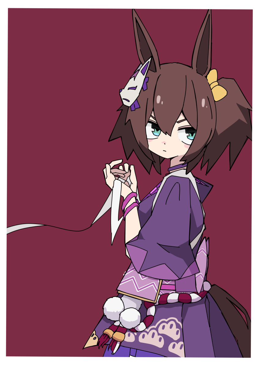 Safebooru - 1girl absurdres animal ears bandages bow brown hair fox ...