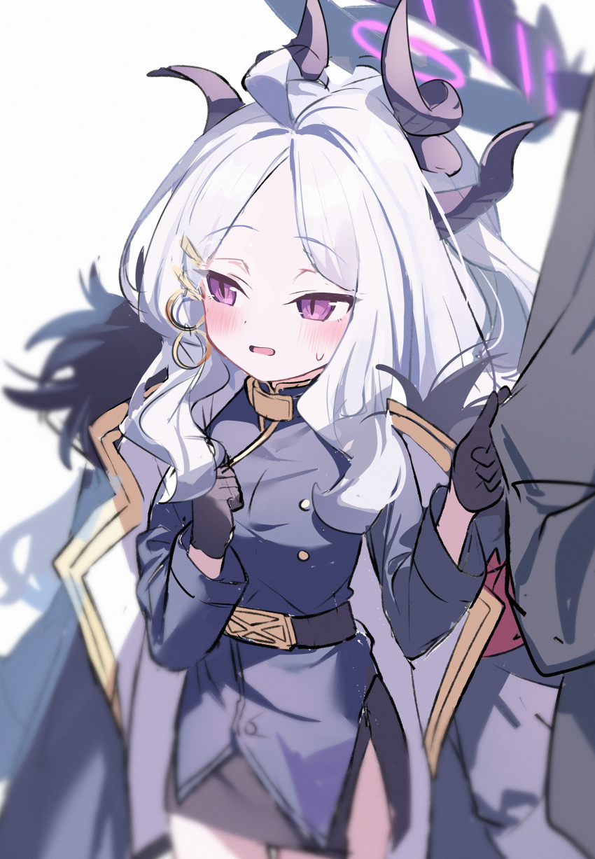 Safebooru - 1boy 1girl absurdres ahoge armband belt black belt black coat black gloves black ...