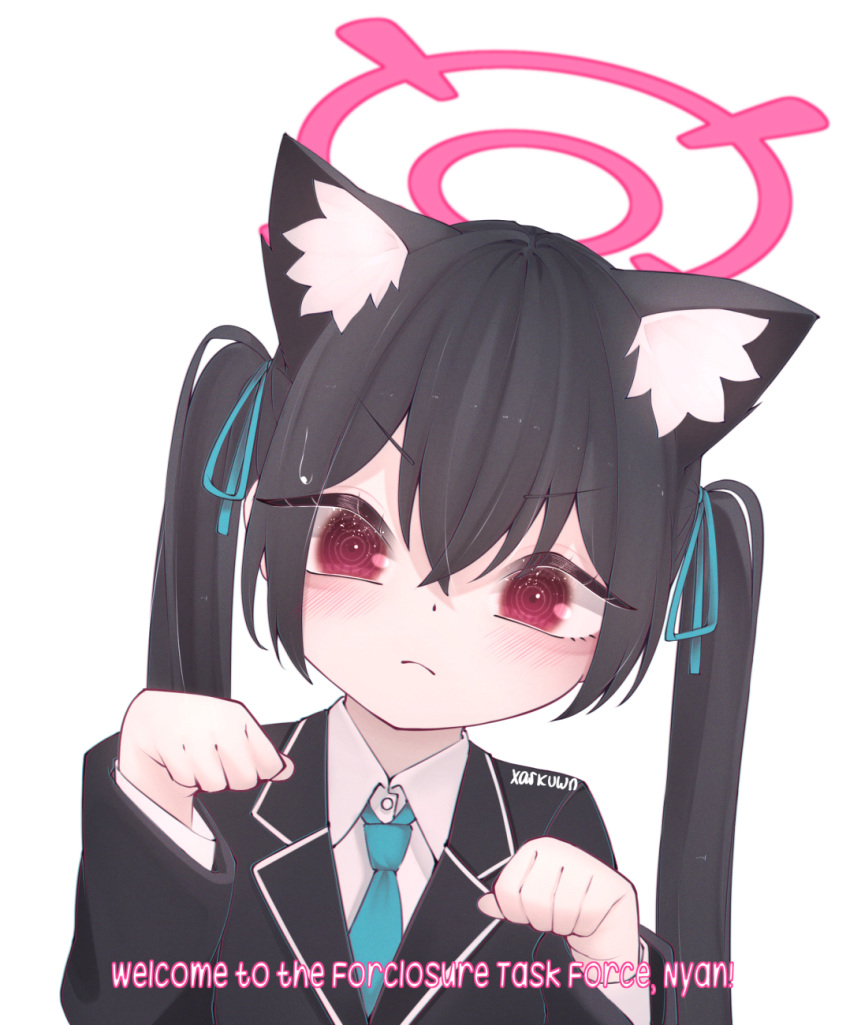 Safebooru - 1girl animal ear fluff animal ears artist name black jacket blazer blue archive blue ...